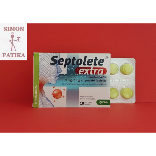 Septolete Extra 3mg/1mg szopogató tabletta Citrom-Bodza - Simon Webpatika