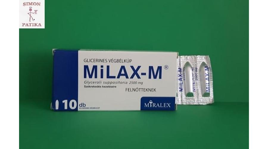 Milax-M glicerines végbélkúp felnőtteknek 10db - Simon Webpatika