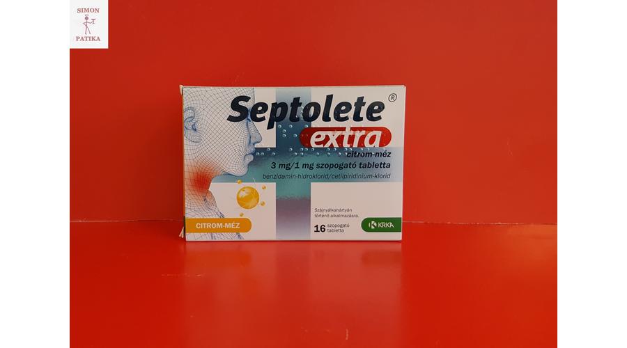 Septolete Extra 3 mg/1 mg szopogató tabletta Citrom-Méz - Simon Webpatika