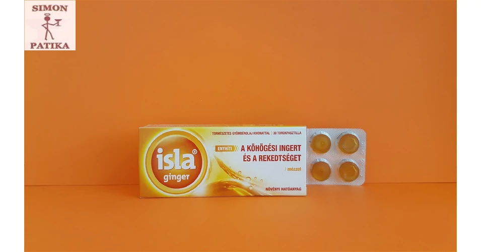 Isla Ginger torokpasztilla 30db - Simon Webpatika