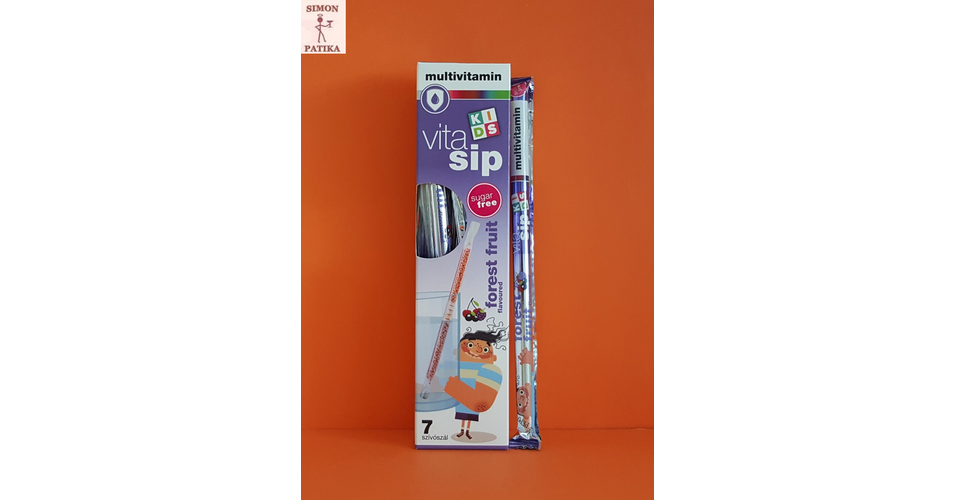 Vitasip Kids Multivitamin Erdei gyümölcsös szívószál 7db - Simon Webpatika