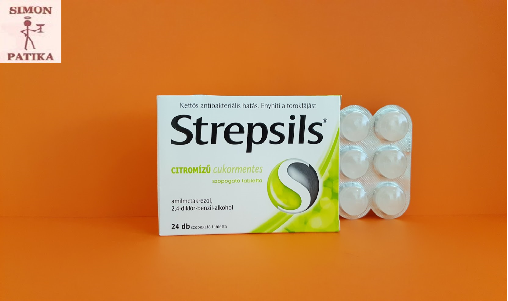Strepsils citromízű cukormentes szopogató tabletta 24db - Simon Webpatika